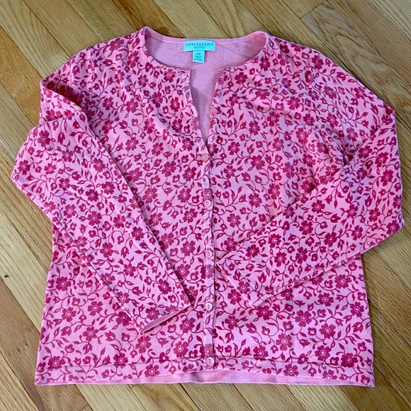 Appleseed's | Sweaters | 0 Cotton Appleseeds Pink Floral Cardigan ...
